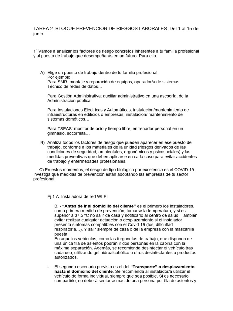 TAREA 2bloque Prevención | PDF | Radiación | ruido