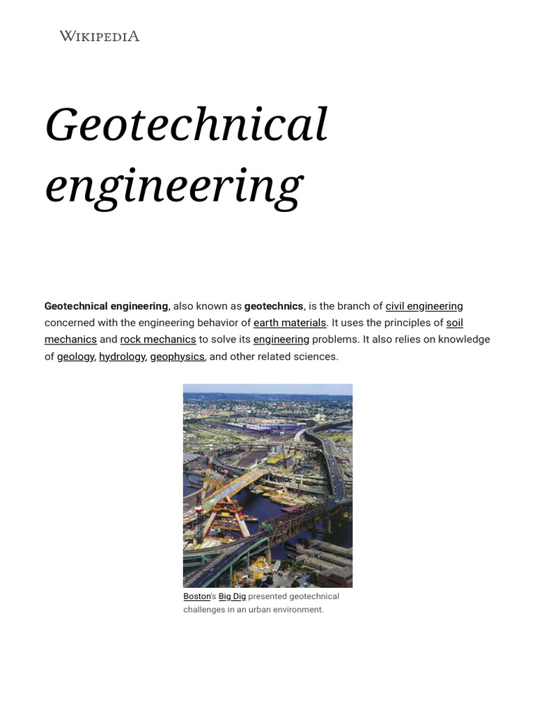 Geotechnical Engineering - Wikipedia | Download Free PDF | Geotechnical ...