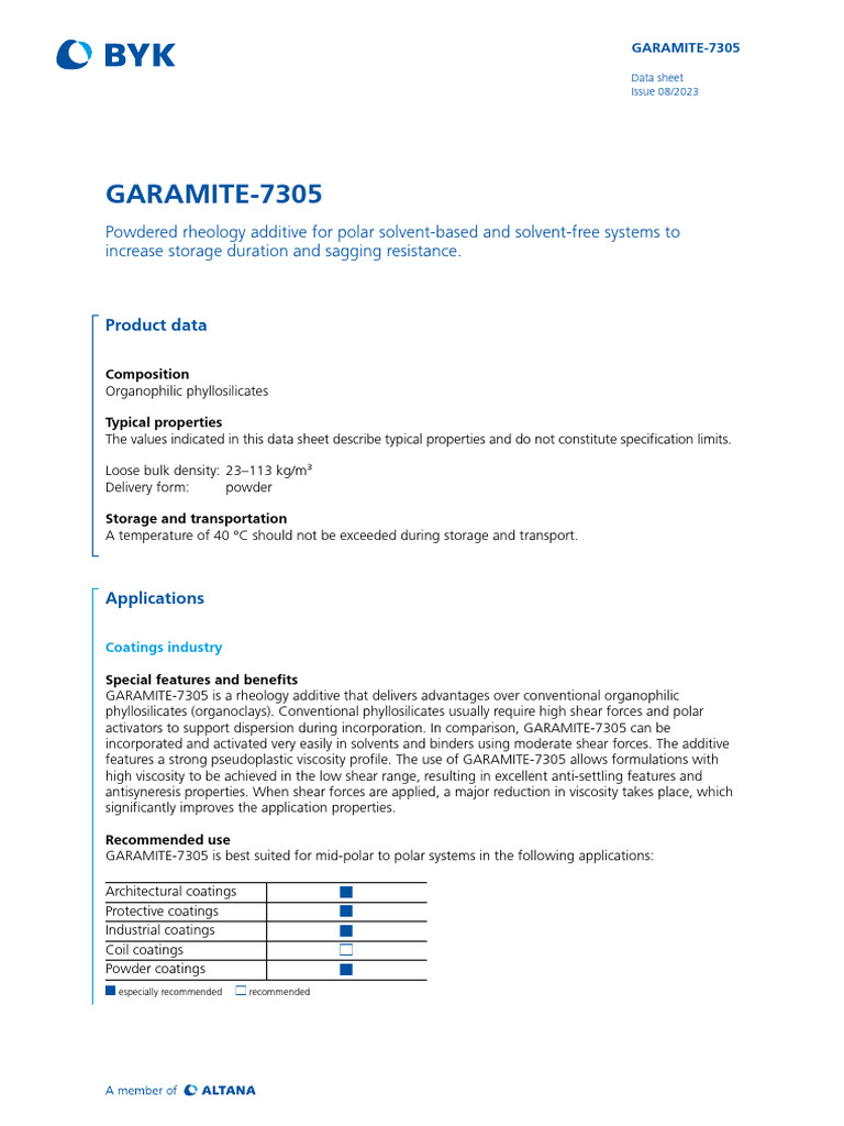 TDS Garamite-7305 en | PDF | Epoxy | Rheology