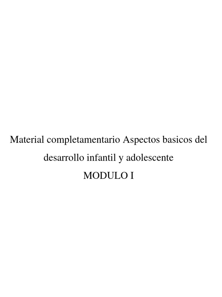 Material Complementario de MODULO I | PDF | Adolescencia | Adultos