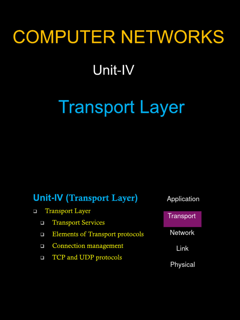 CN Unit IV Transport Layer | PDF | Network Socket | Port (Computer Networking)