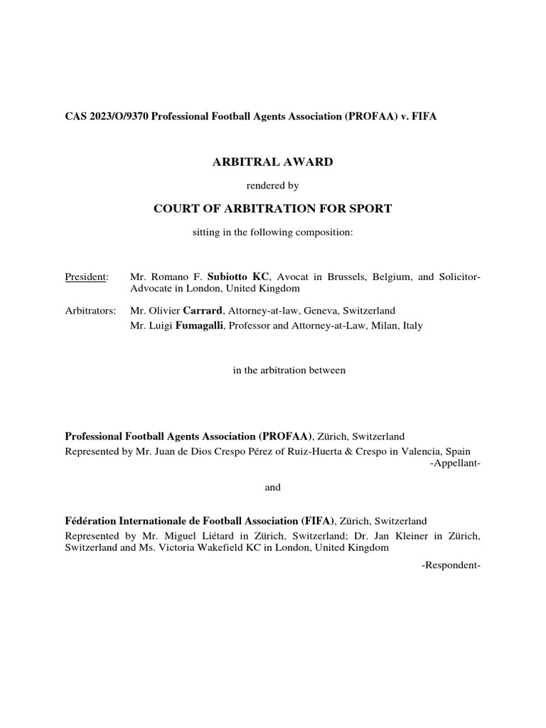 CAS Award 9370 | PDF | Competition Law | European Union Law