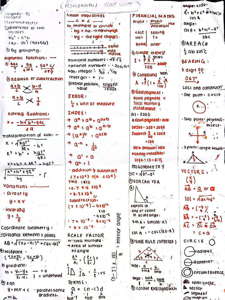 Mathematics Formula | PDF