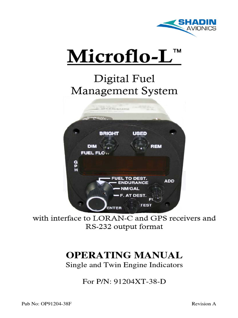 Shadin Microflo-L Manual | PDF | Navigation | Global Positioning System