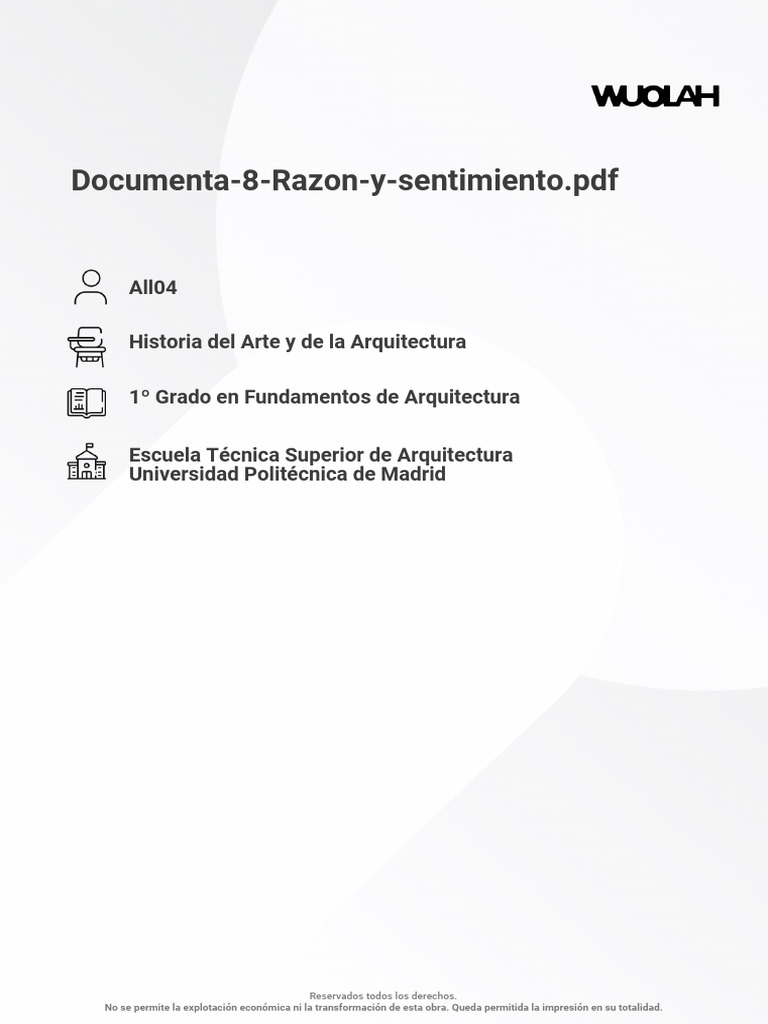Documenta 8 Razon y Sentimiento | PDF | Columna | Razón