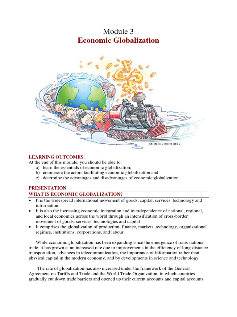 Module 3. Economic Globalization | PDF | Economic Globalization ...