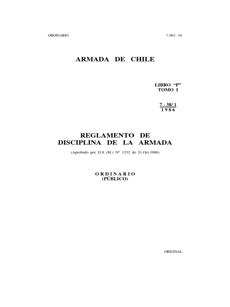 7-38-1 Reglamento de Disciplina de La Armada | PDF | Disciplinas | Castigos