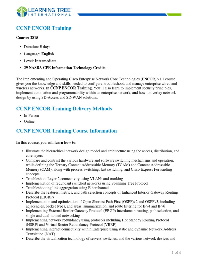 2815-courseoutline | PDF | Computer Network | Internet