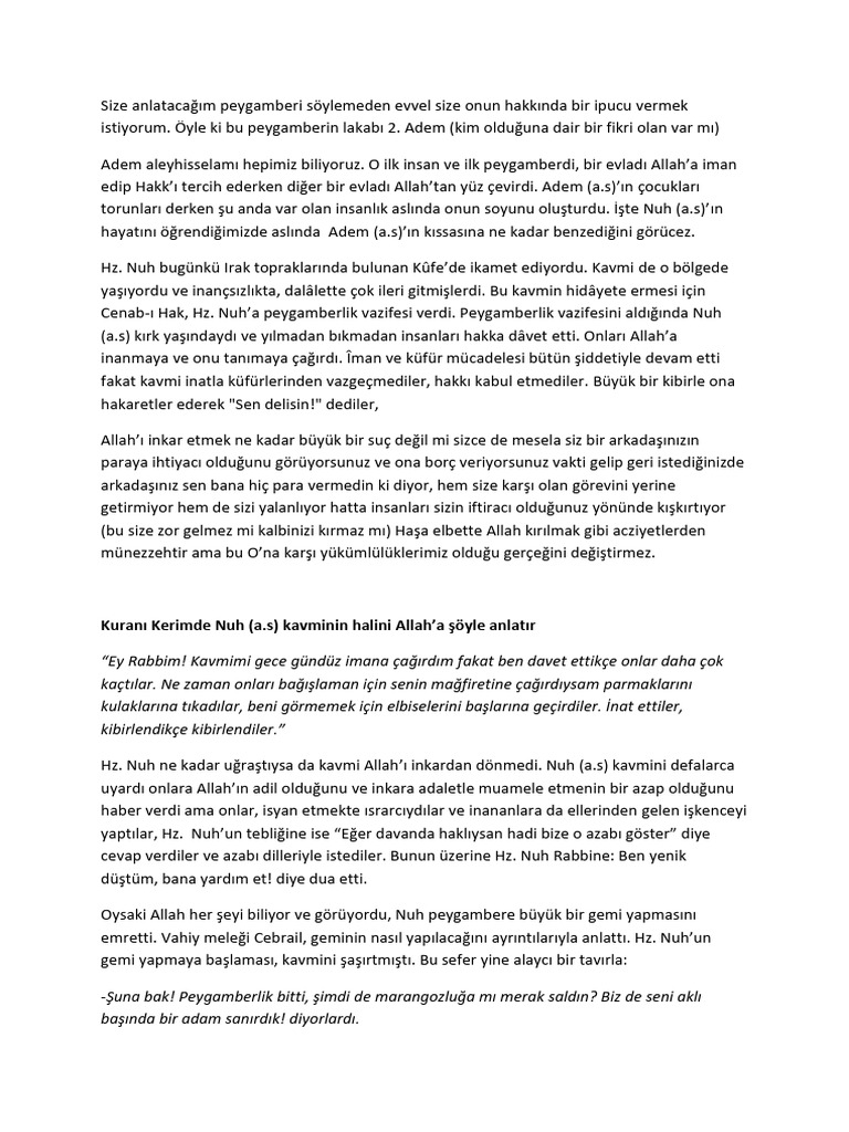 Hz. Nuh | PDF