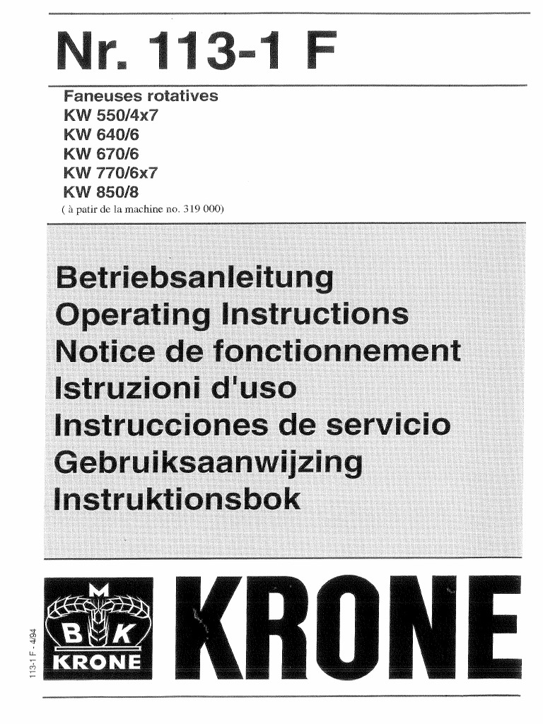 Notice Faneuse Krone | PDF