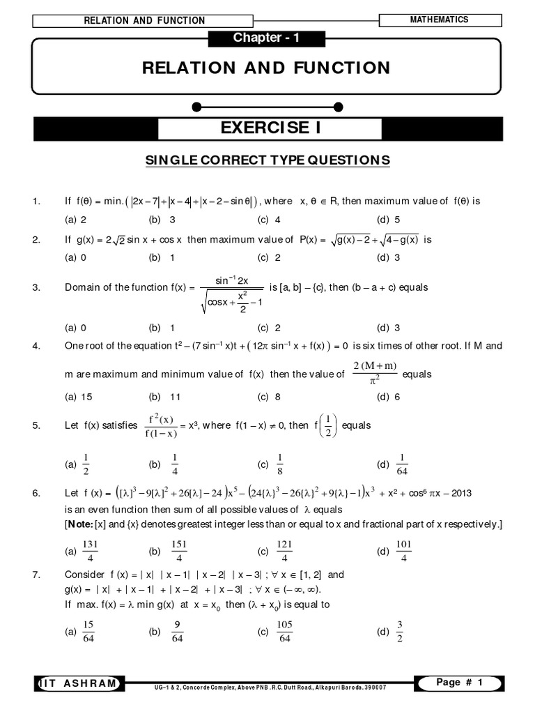 1 - Relation and Function | PDF | Function (Mathematics) | Functions And Mappings