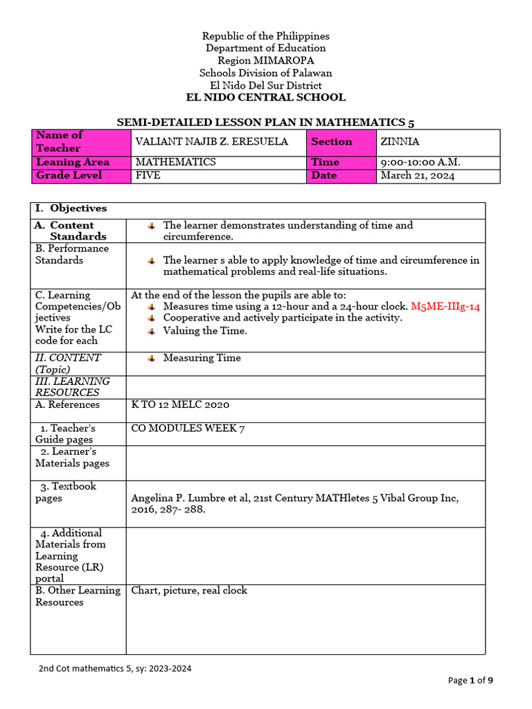 2nd COT MATH SY. 2023-2024 | Download Free PDF | Learning | Mathematics