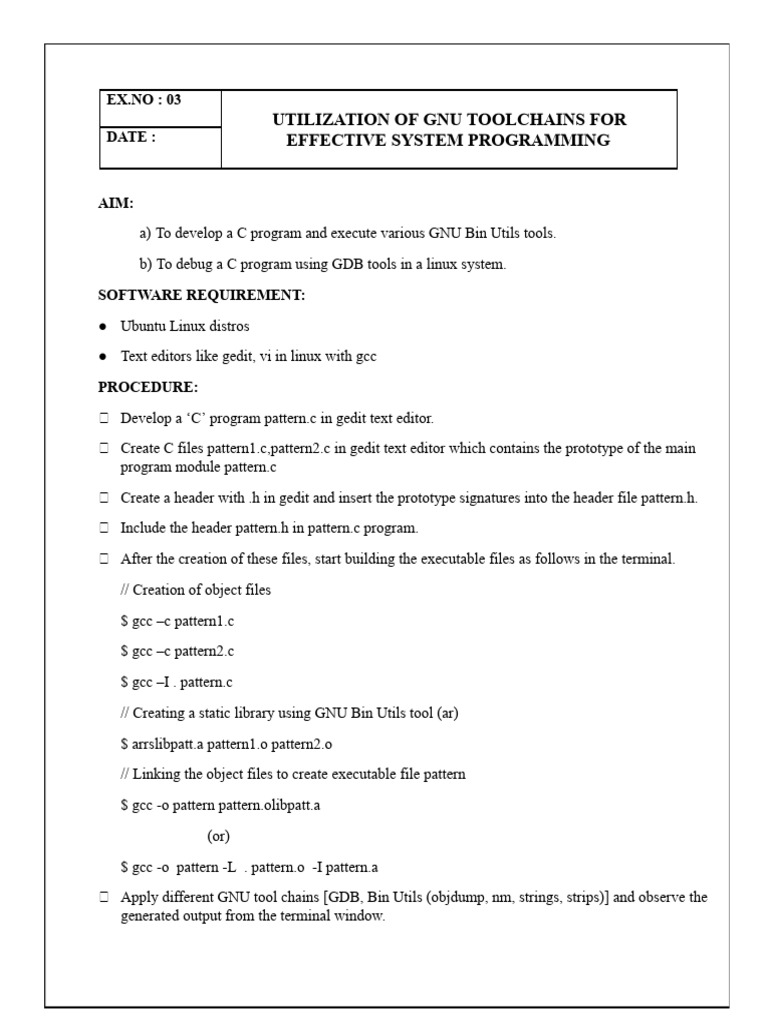 Ex 3 | PDF | Gnu | Linux