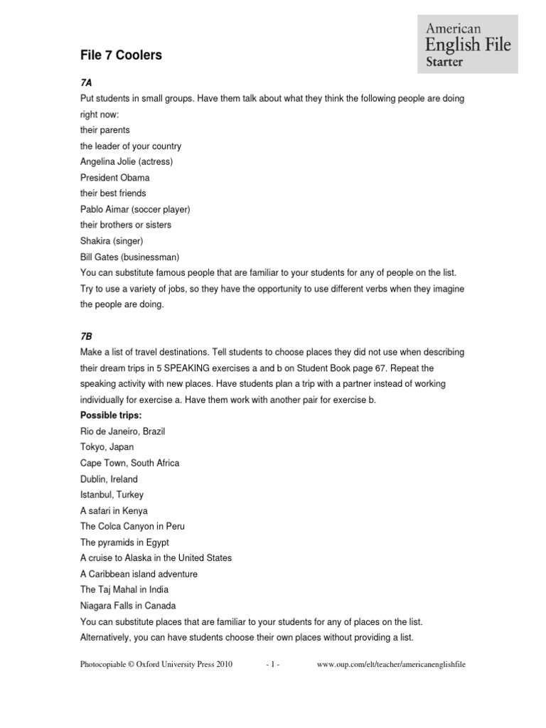 Aef Starter File 7 Coolers | PDF | Linguistics