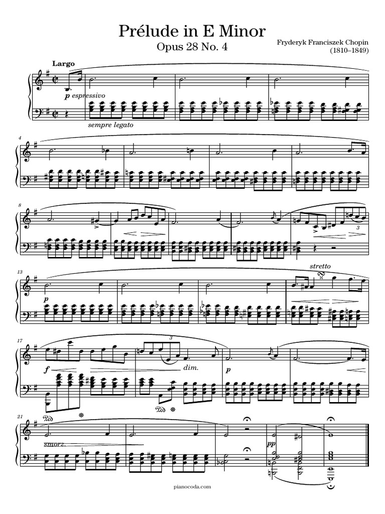 12 Prelude in E Minor | PDF | Frédéric Chopin | Musical Compositions