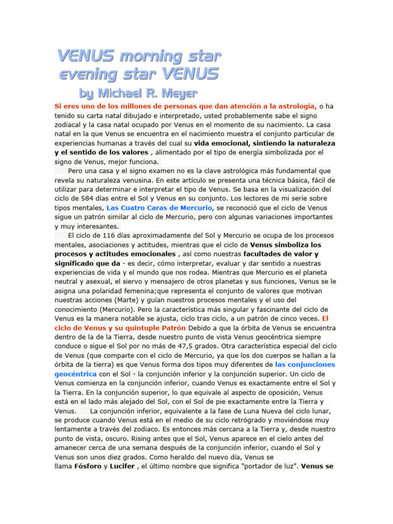 venus ciclo | PDF | Venus | Las emociones