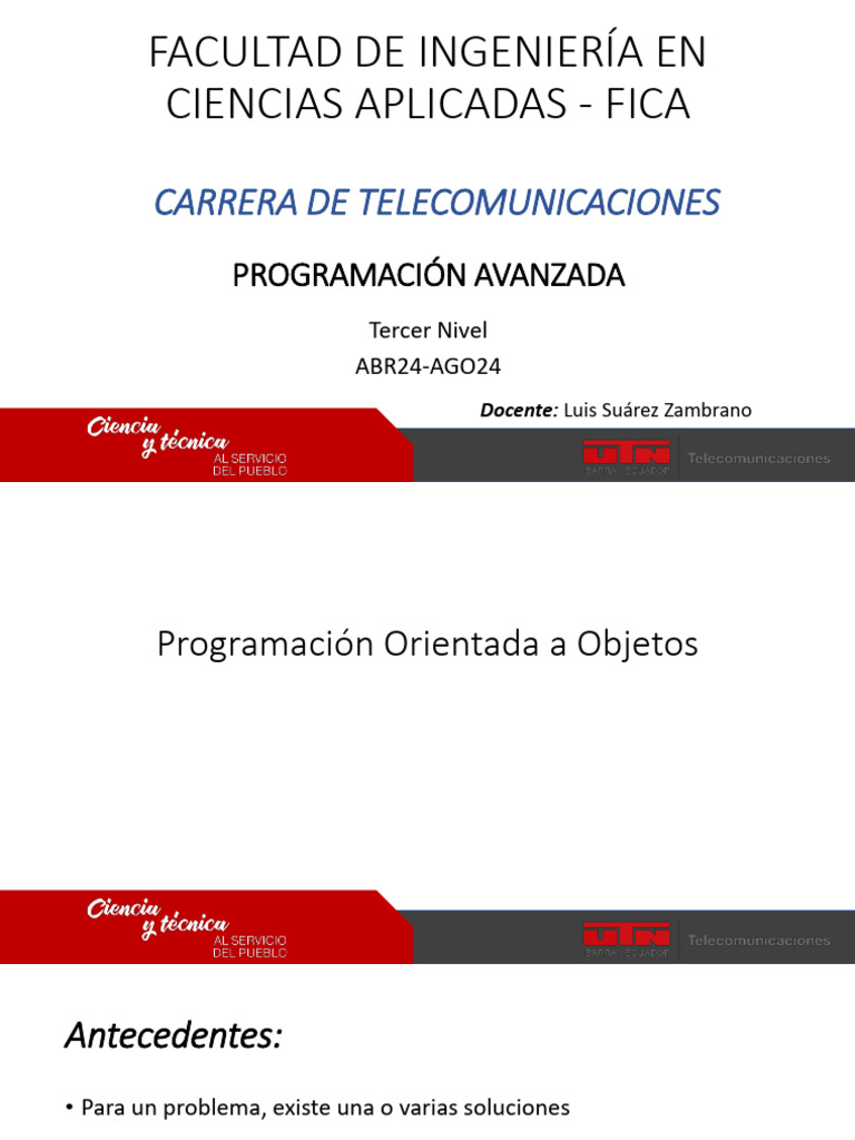 Clase #1-U2 Poo-Clases Objetos Metodos | PDF | Objeto (informática) | Programación orientada a ...