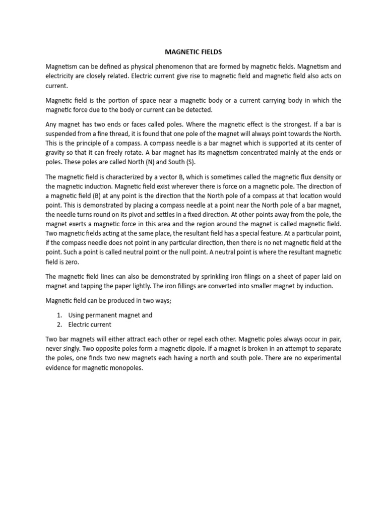 Phy 102 Note 2 Download Free Pdf Magnetic Field Force