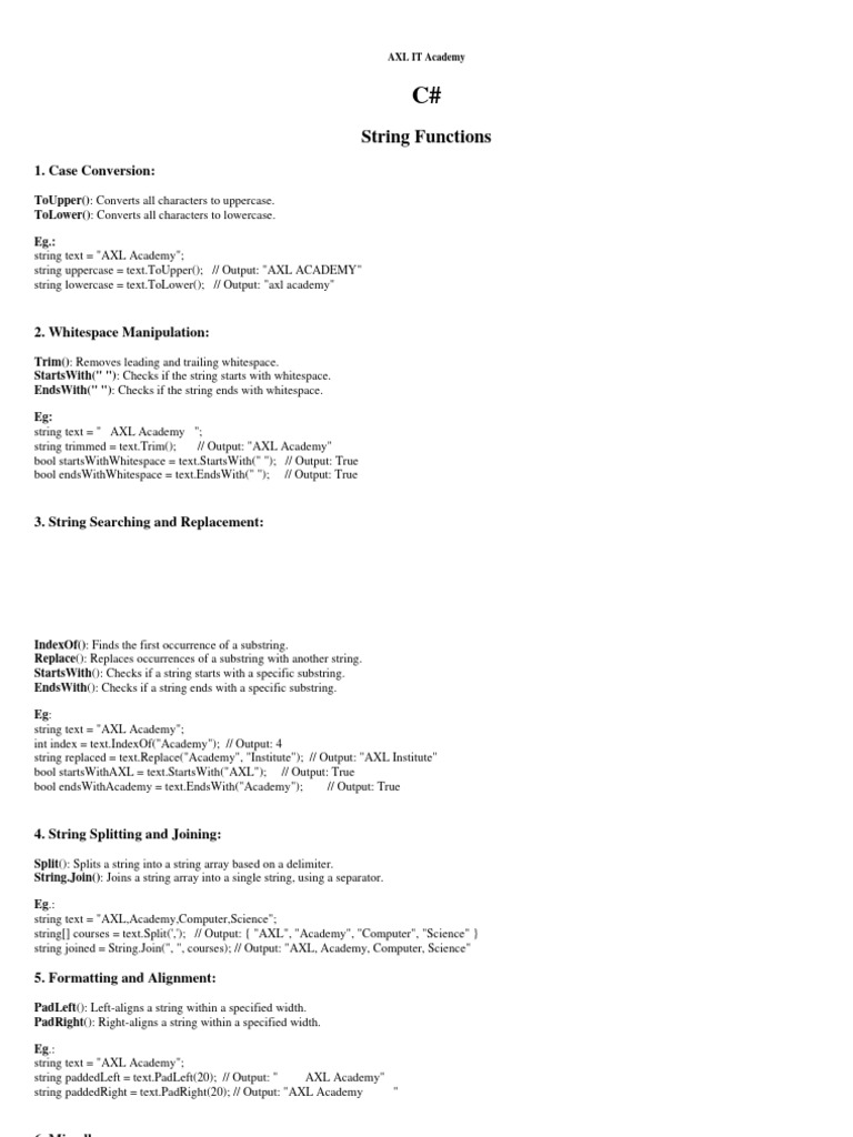 Python String Functions | PDF | String (Computer Science) | Computer ... Python String Functions | PDF | String (Computer Science) | Computer ...