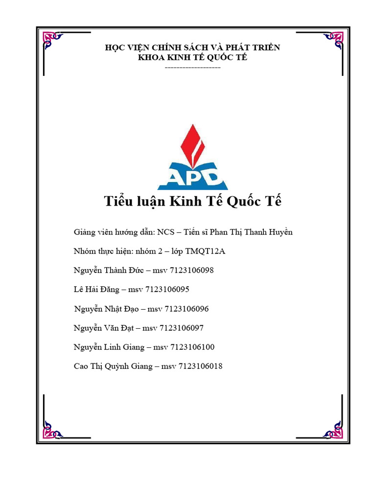 Tiểu Luận KTQT - Nhóm 2 | PDF