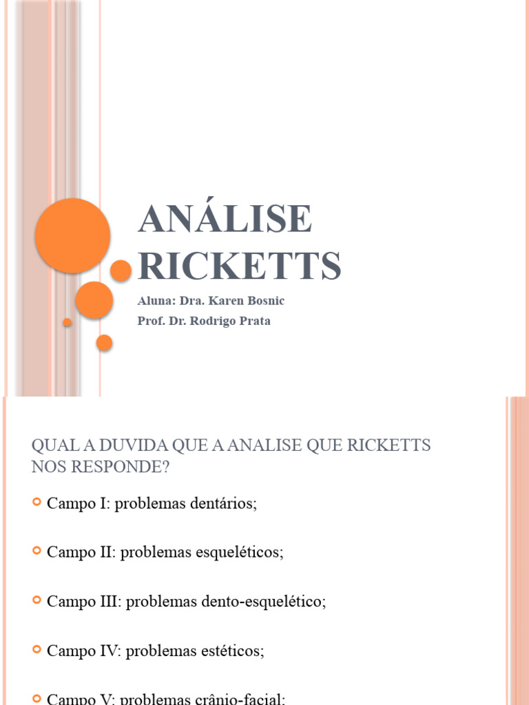 Análise Ricketts | PDF | Dente humano | Crânio