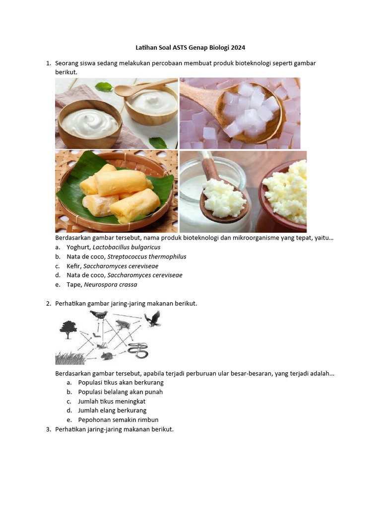 Latihan Soal ASTS GENAP Kelas X BIOLOGI 2024 | PDF | Ilmu Sosial