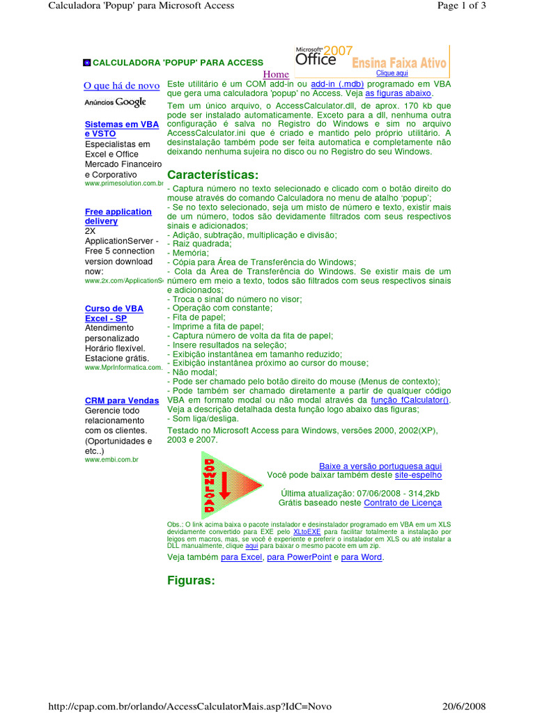 Access Calculator Mais | PDF | Microsoft Access | Microsoft Excel