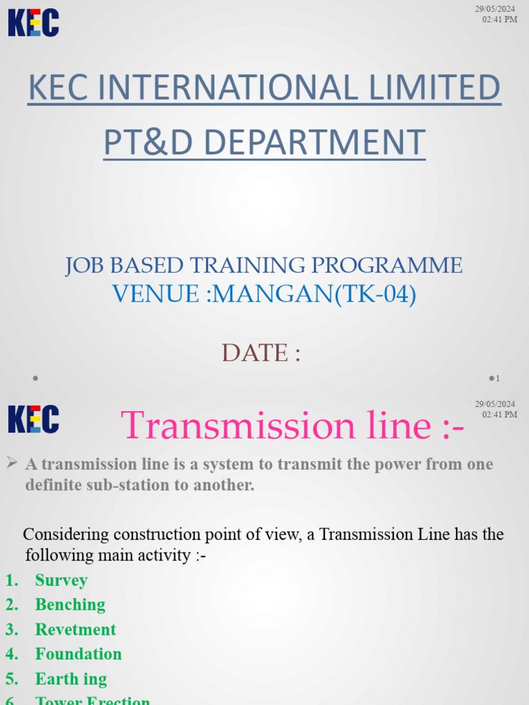 Transmission Line Survey Training Guide | PDF | Concrete | Surveying