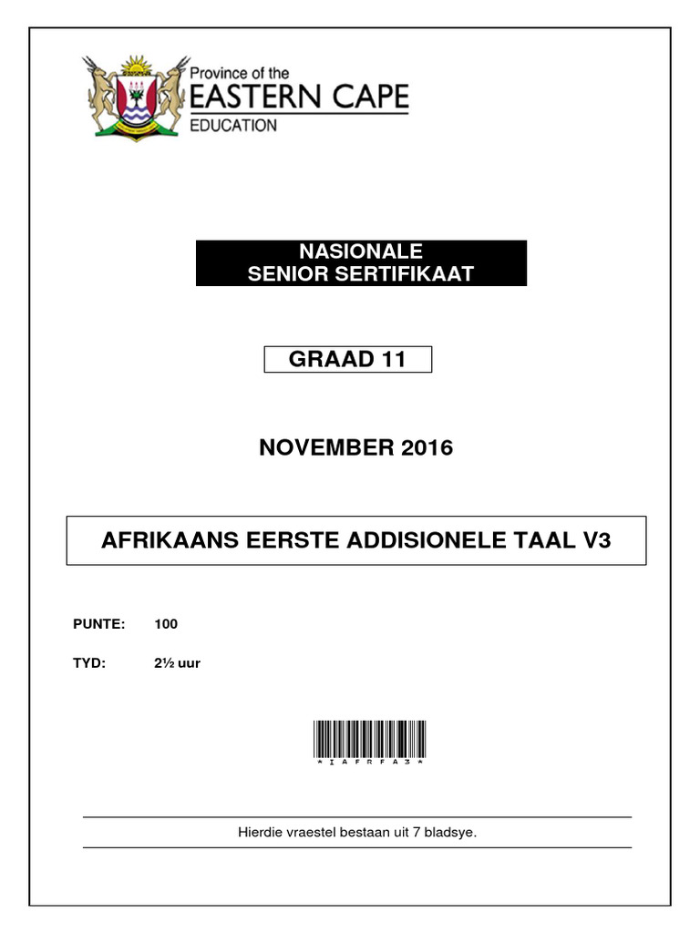 Afrikaans Eerste Additional Taal | PDF