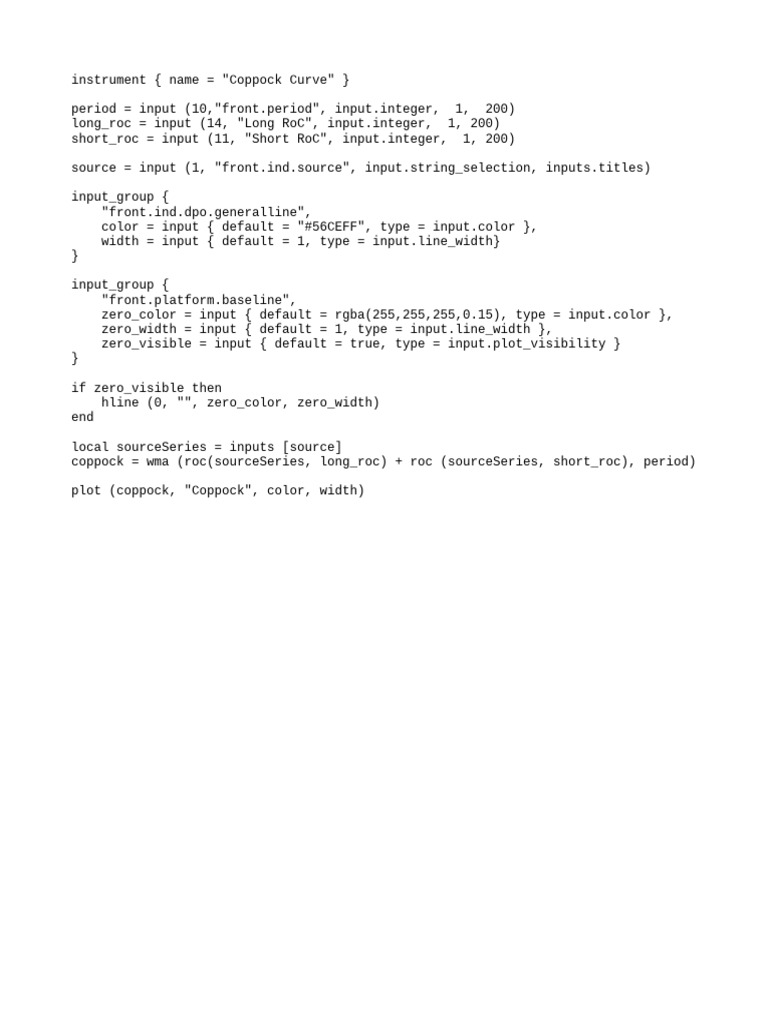 Coppock Curve Indicator Setup | PDF | Computers