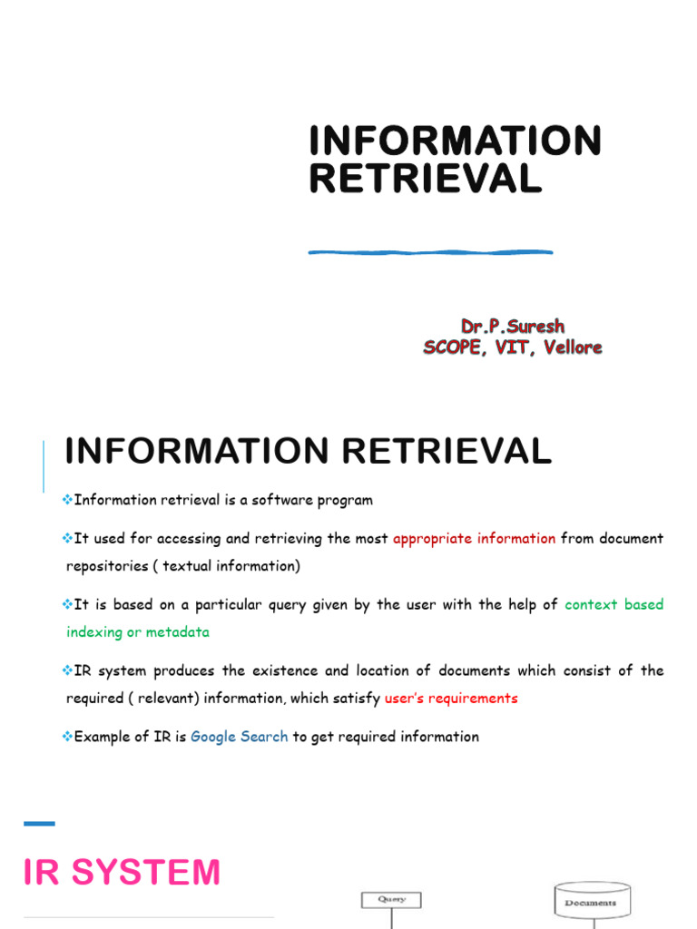 Information Retrieval Notes | Download Free PDF | Information Retrieval ... Information Retrieval Notes | Download Free PDF | Information Retrieval ...