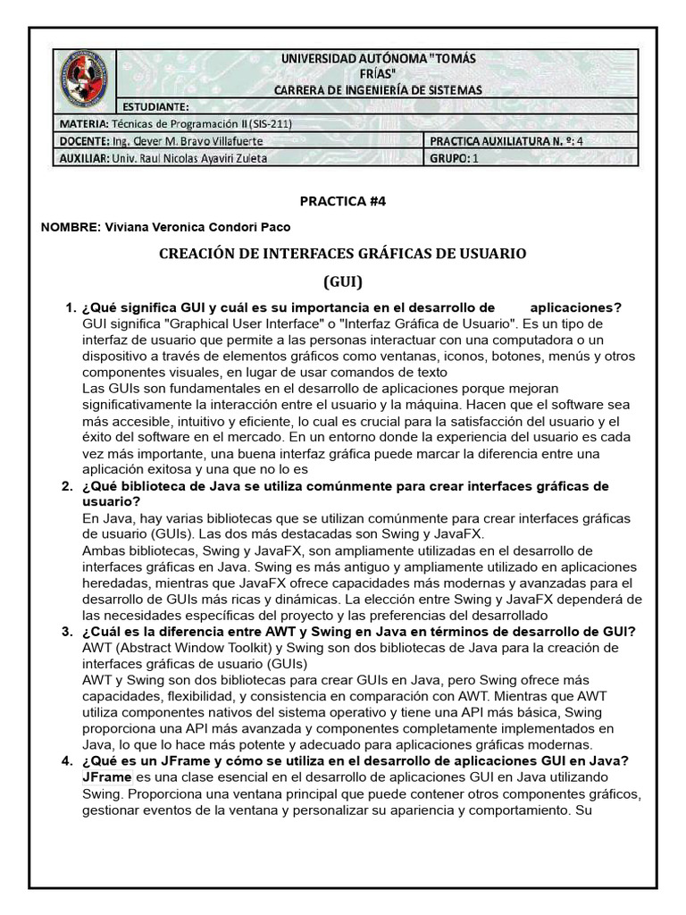 Wa0034. | PDF | Interfaces gráficas de usuario | Java (lenguaje de programación)