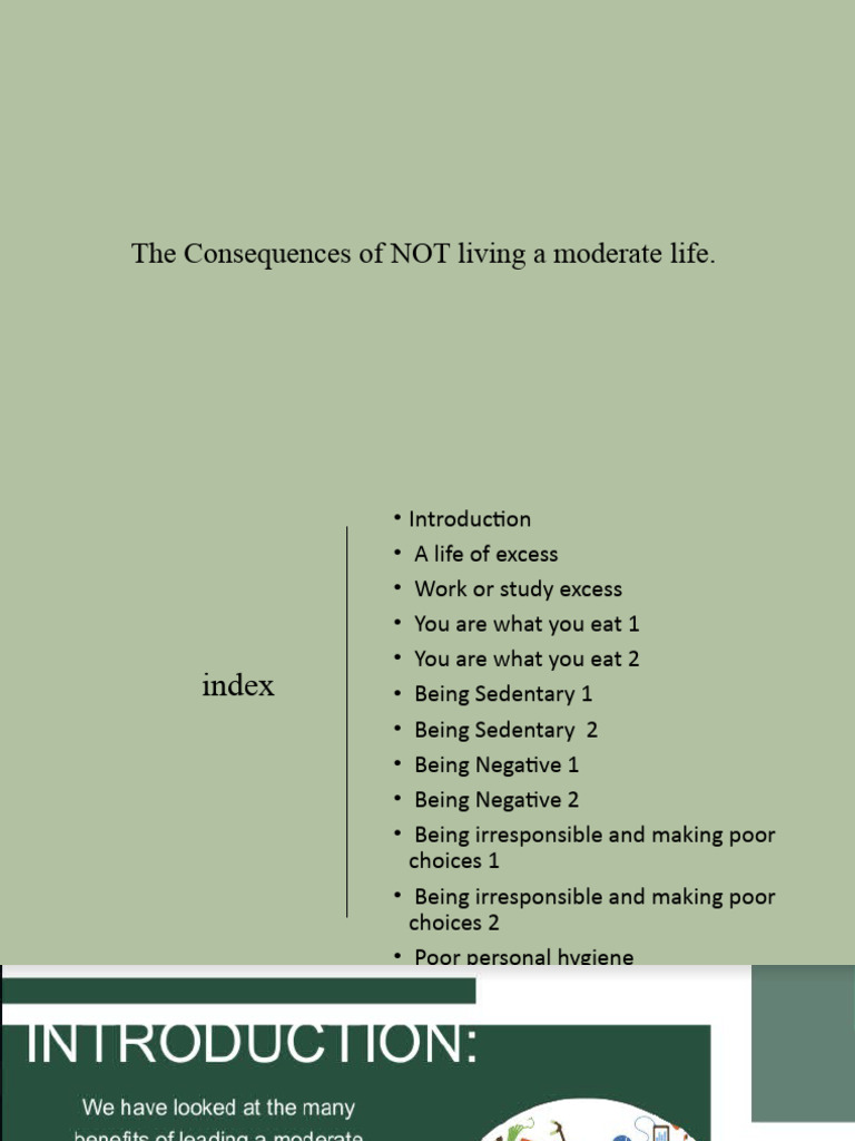 The Consequences of NOT Living A Moderate Life | PDF | Anxiety ...