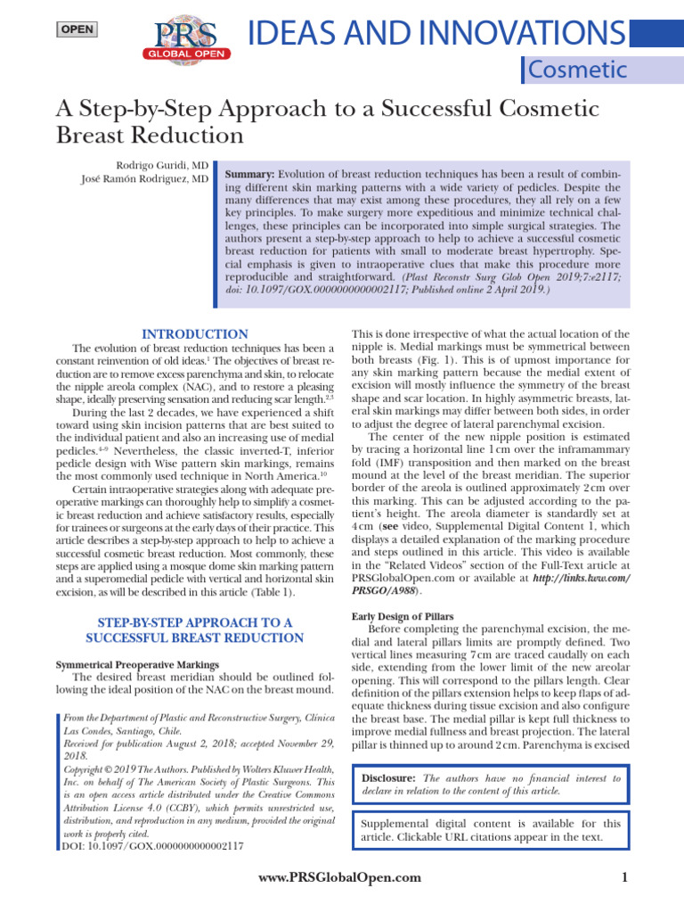 A Step-by-Step Approach To A Successful Cosmetic Breast Reduction | PDF ...