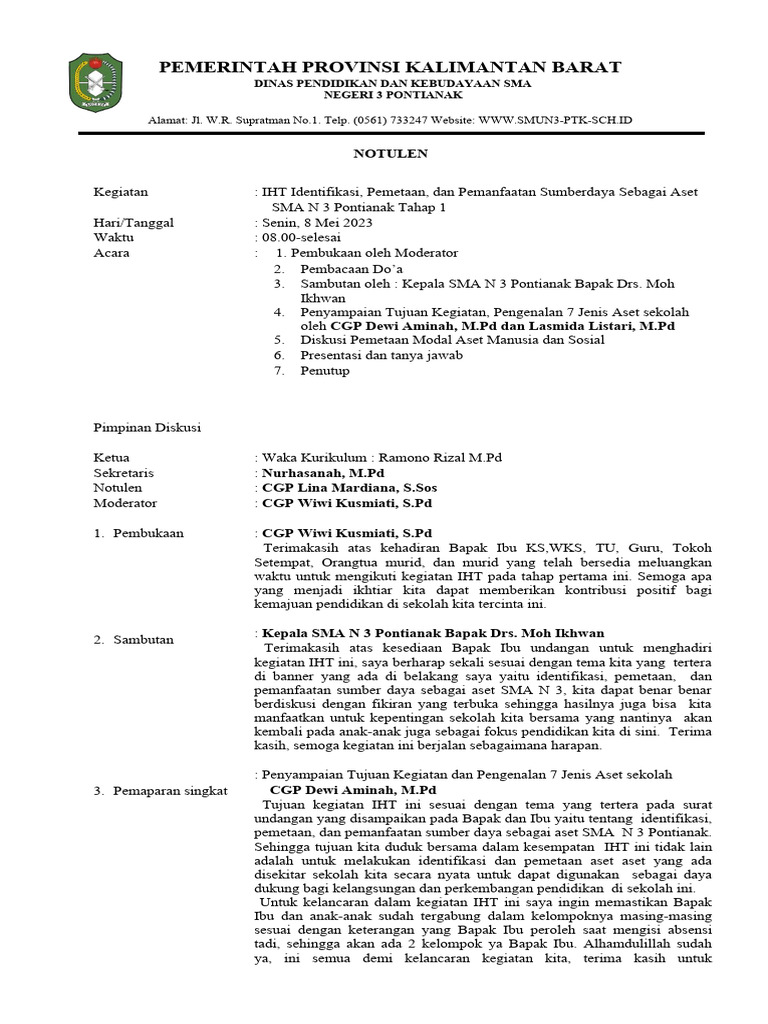 Notulen IHT 2024 | PDF