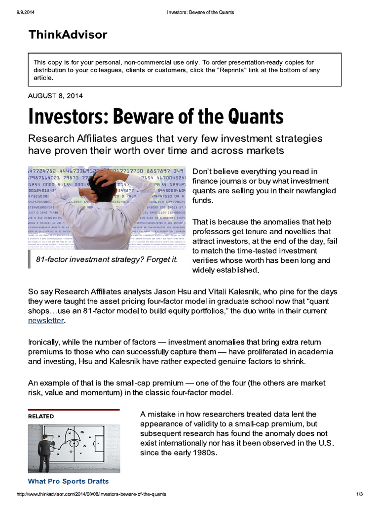 Beware of quants | PDF