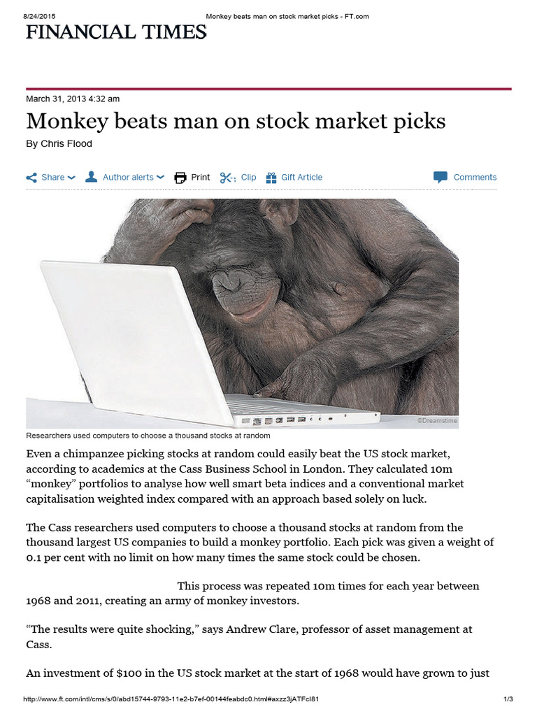 Monkey Beats Fund Managers | PDF | Stock Market Index | Beta (Finance)