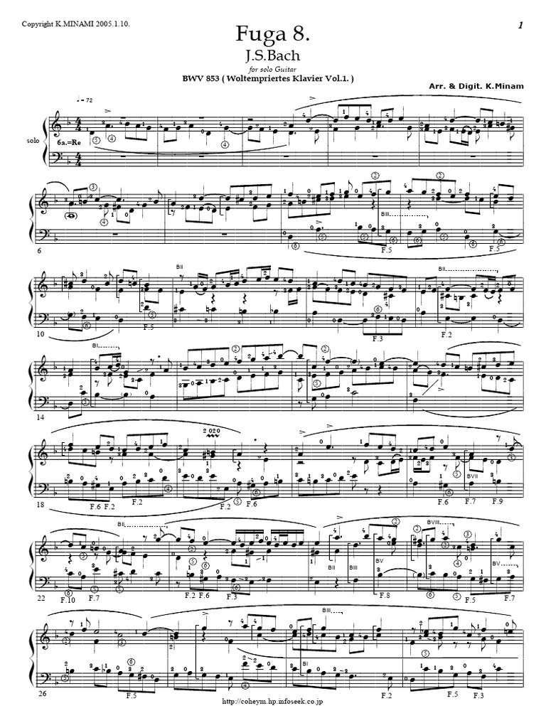 (Free Scores - Com) - Bach Johann Sebastian Preludio Fuga Fuga 4377 ...