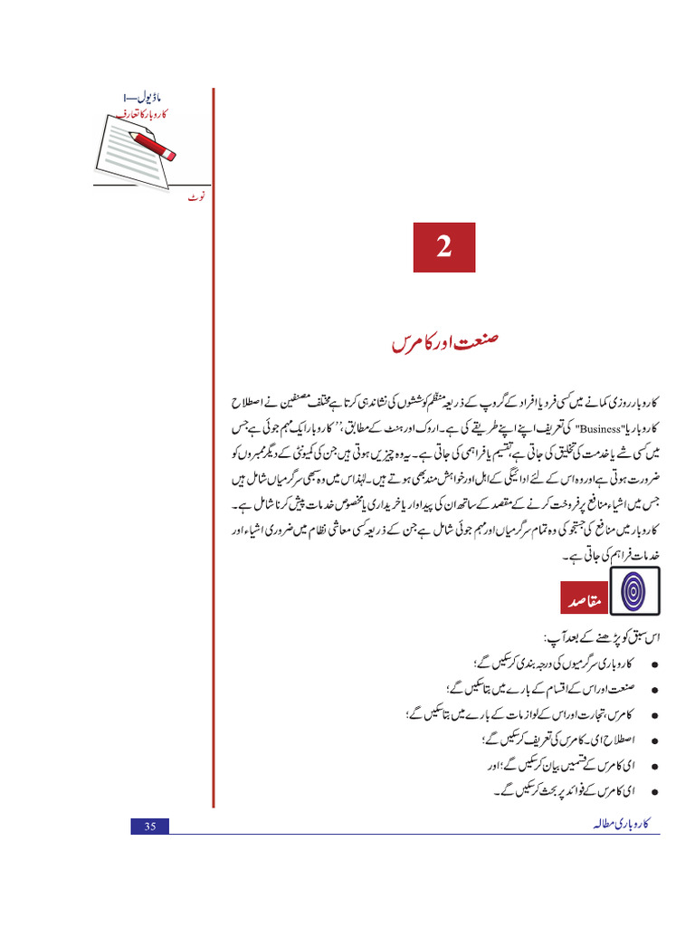 215 Business Stud Urdu Chapter 2 | PDF