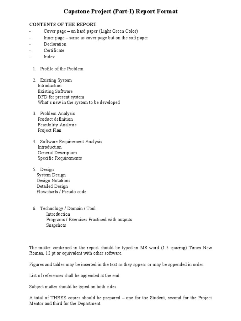 Capstone Project Part-I Report Format | PDF