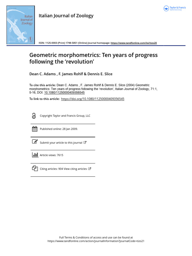 Geometric Morphometrics Ten Years of Progress Following The Revolution ...