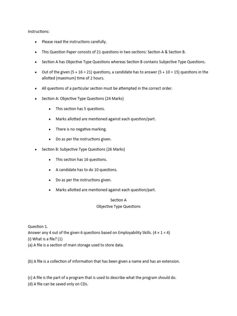 Sample Papers With Ans | PDF | Computing