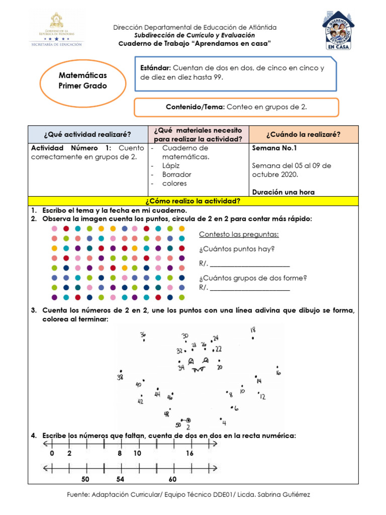 Actividades de Matemáticas para Primer Grado | PDF | Plan de estudios ...