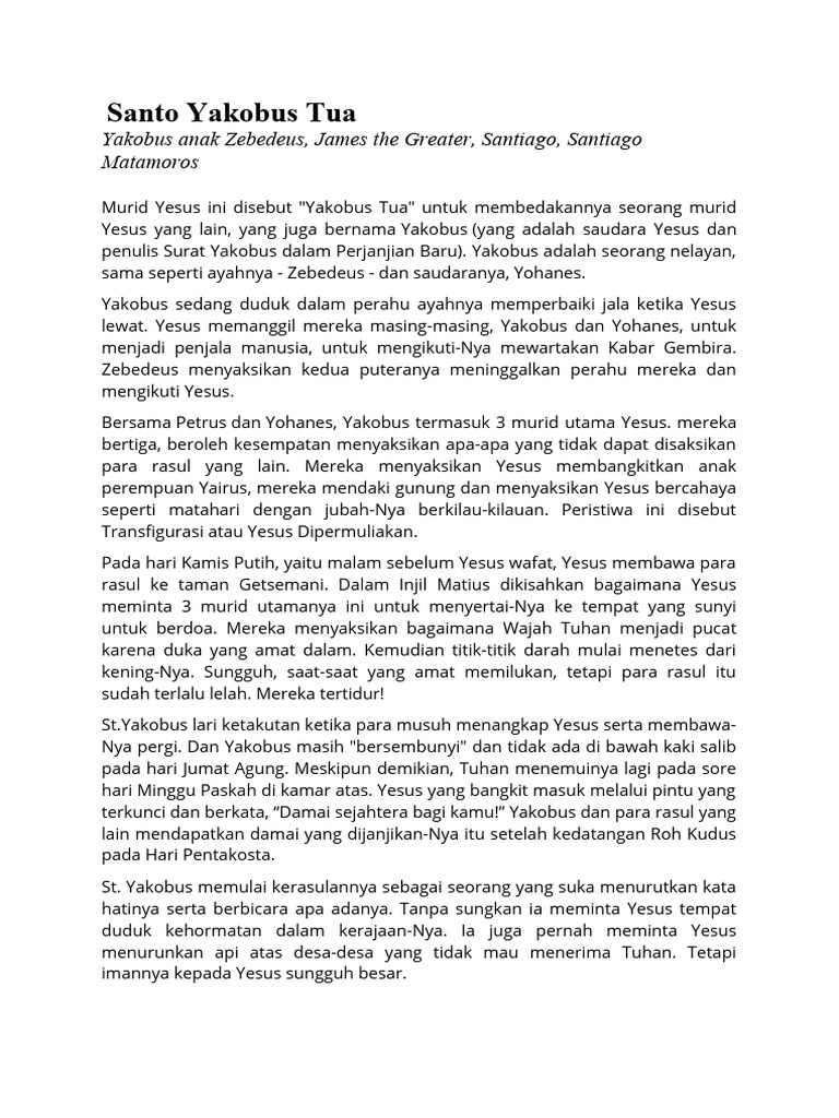 Sejarah Santo Yakobus Tua | PDF | Ilmu Sosial