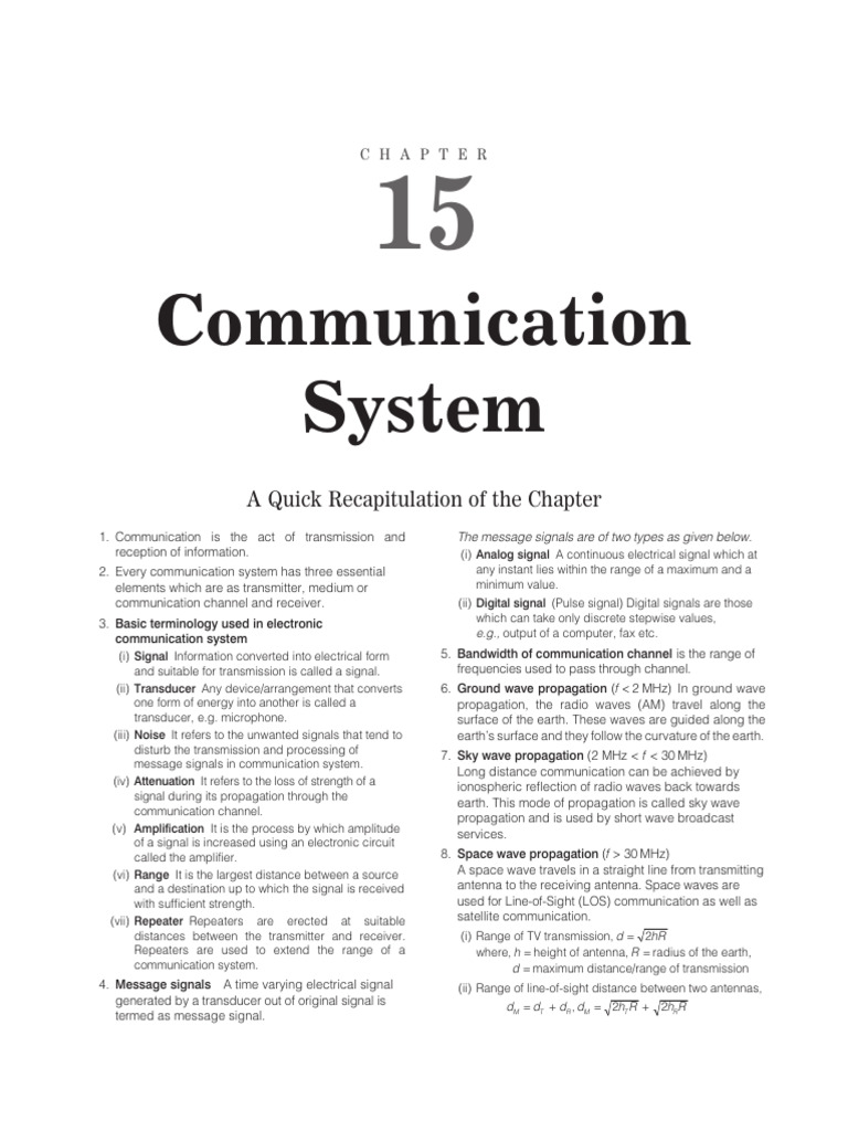Communication System | PDF | Modulation | Radio Propagation
