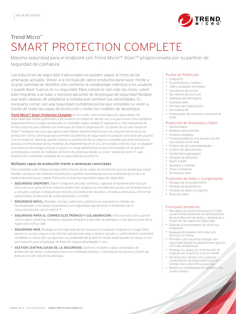 Smart Protection Complete Datasheet Es | PDF | Computación en la nube ...