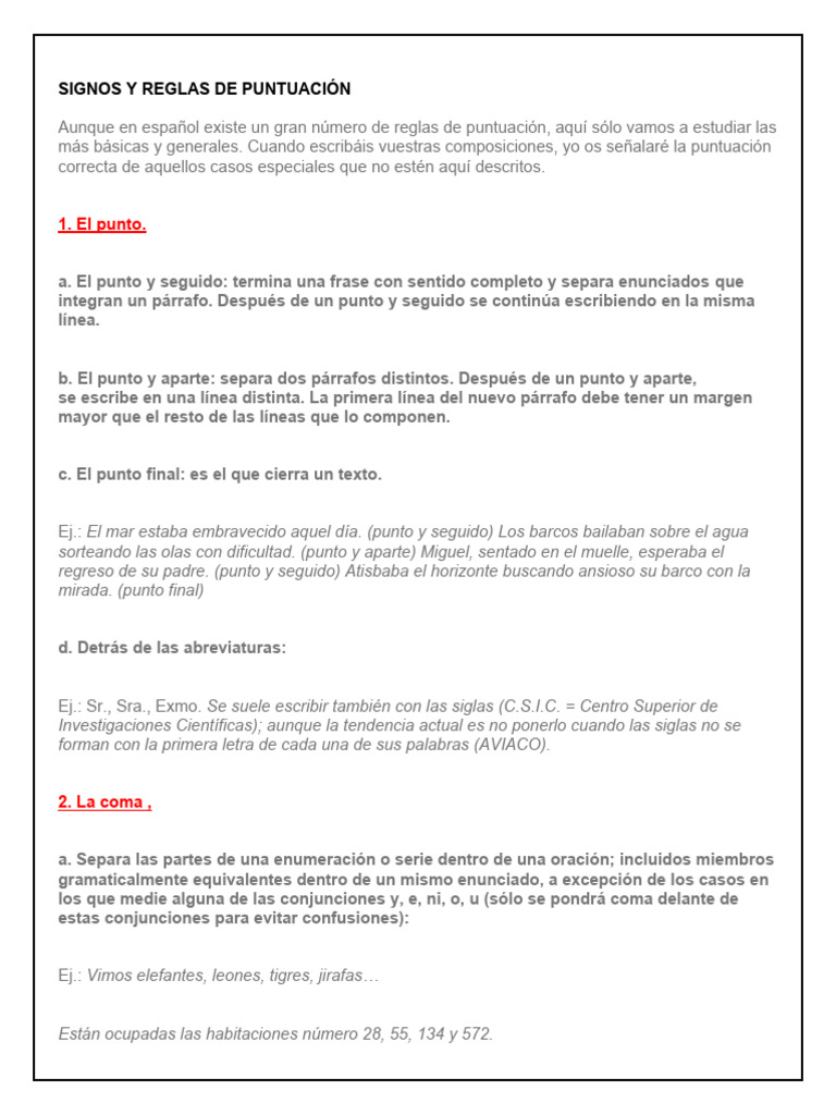 Guía Básica de Puntuación | PDF | Puntuación | Coma