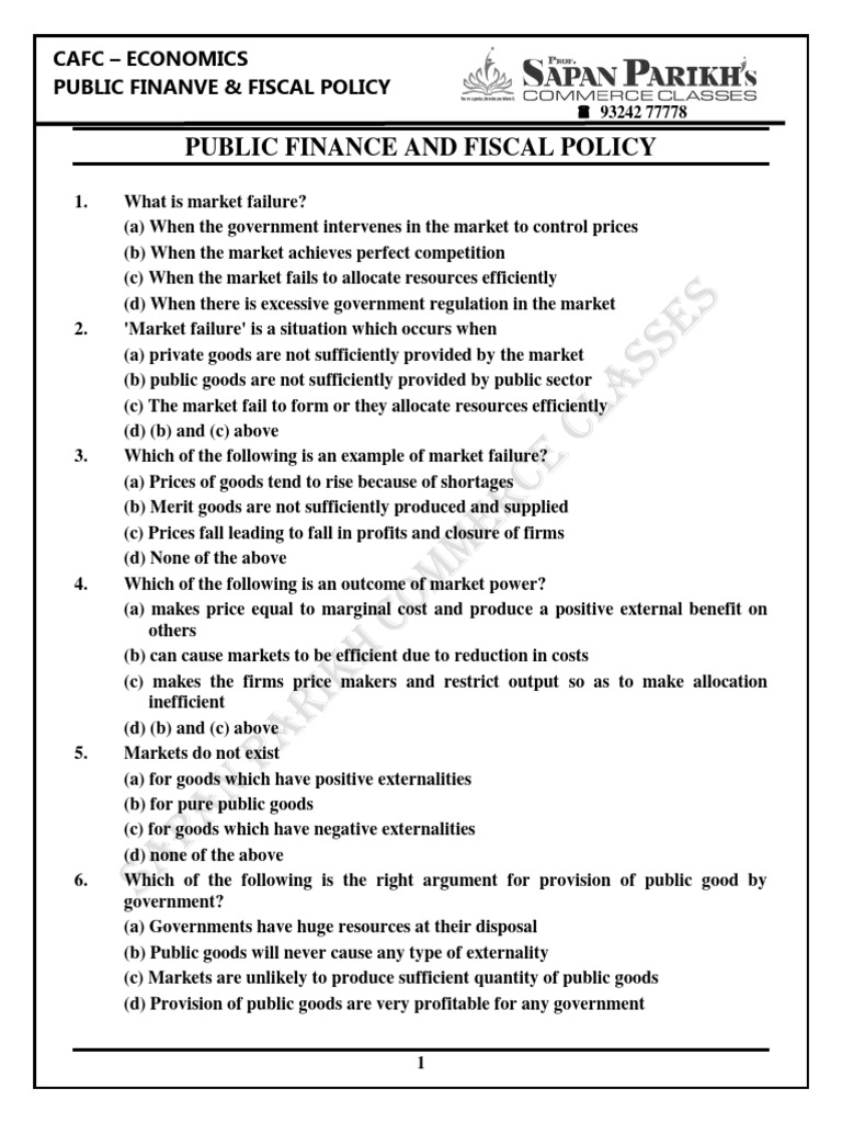 Public Finance and Fiscal Policy | PDF | Externality | Fiscal Policy