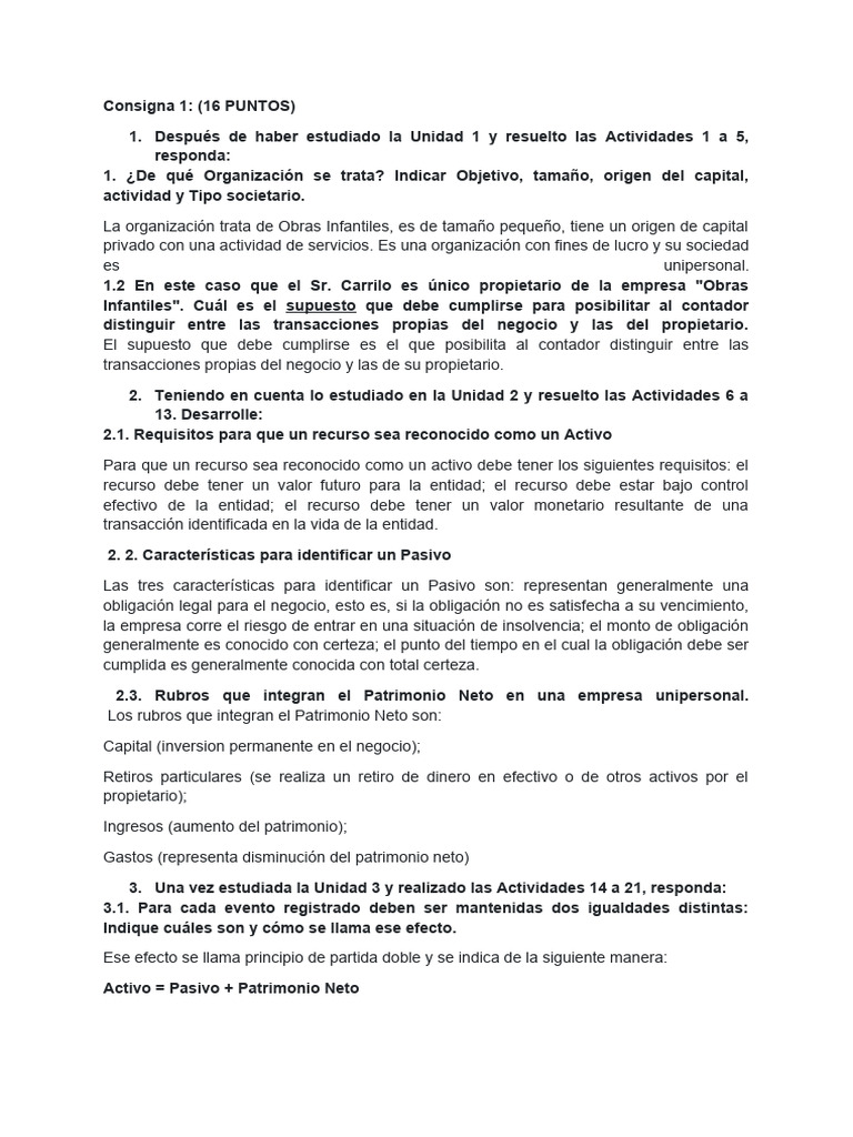 SIC I Consigna 1 PEDROSA ROMINA | PDF | Contabilidad | Dinero