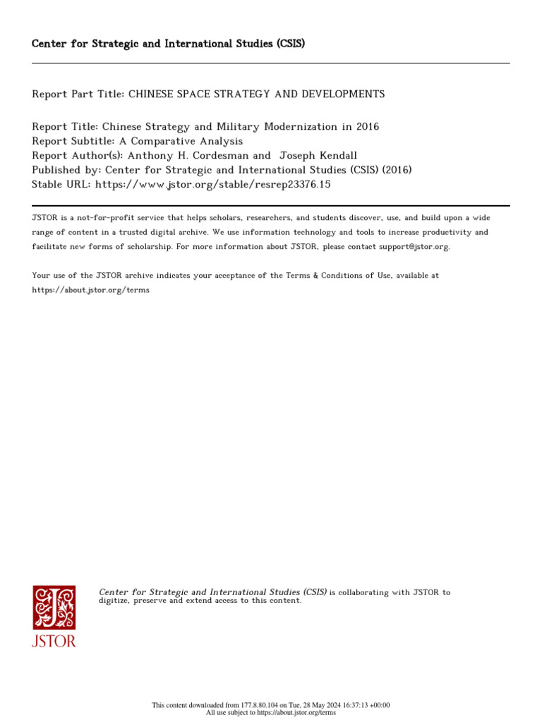 Chinese Space Strategy and Developments | PDF | People's Liberation ...